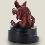 Hellhound on pedestal (round) red, 14 cm