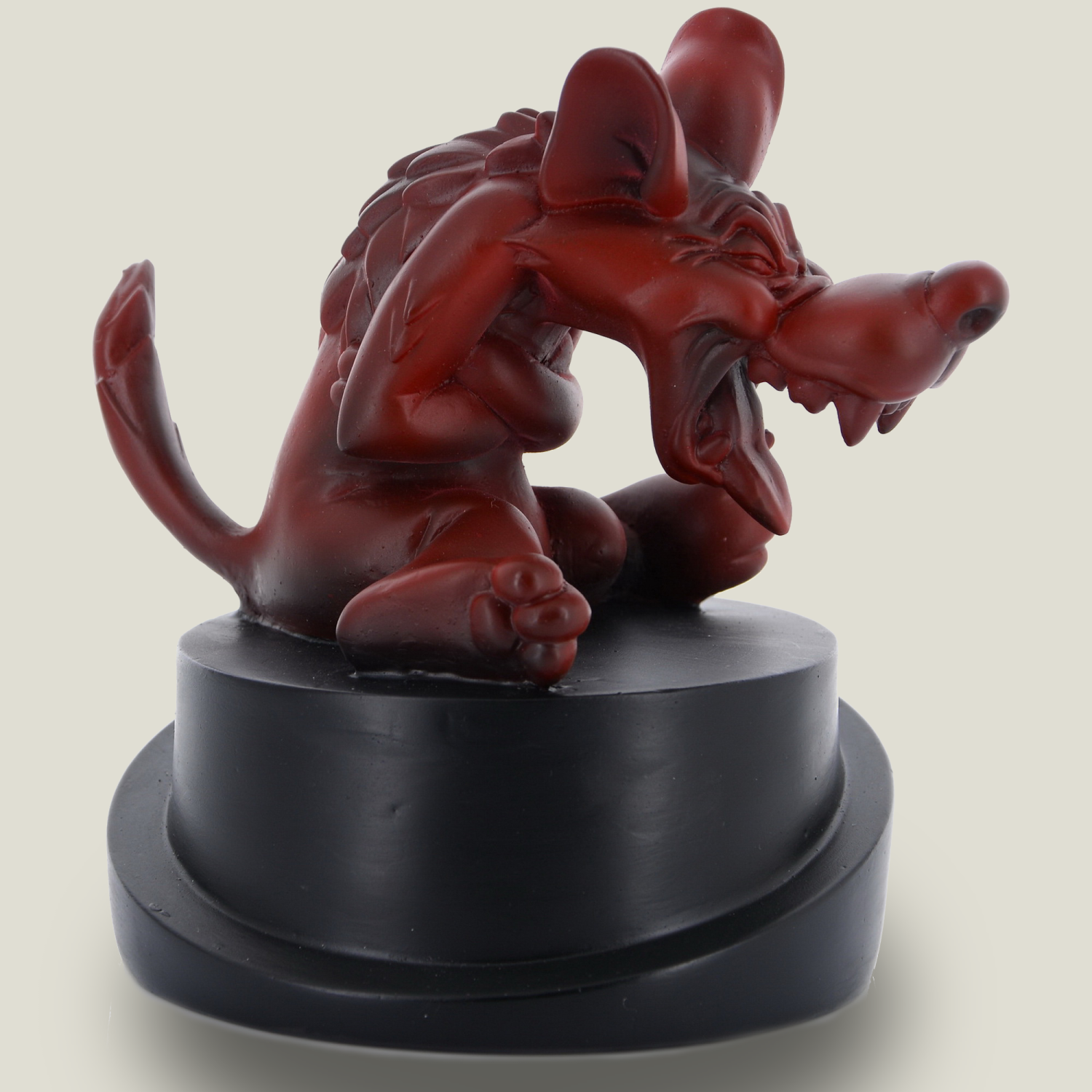 Hellhound on pedestal (round) red, 14 cm