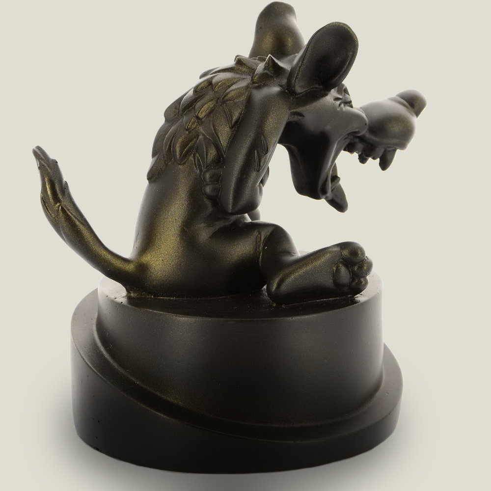 Hellhound on pedestal (round) black/bronze, 14 cm